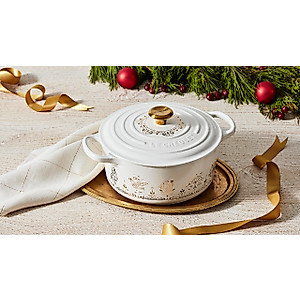 Le Creuset Noël Collection Enameled Cast Iron 12 Days of Christmas Round Dutch Oven, 3.5 qt., White