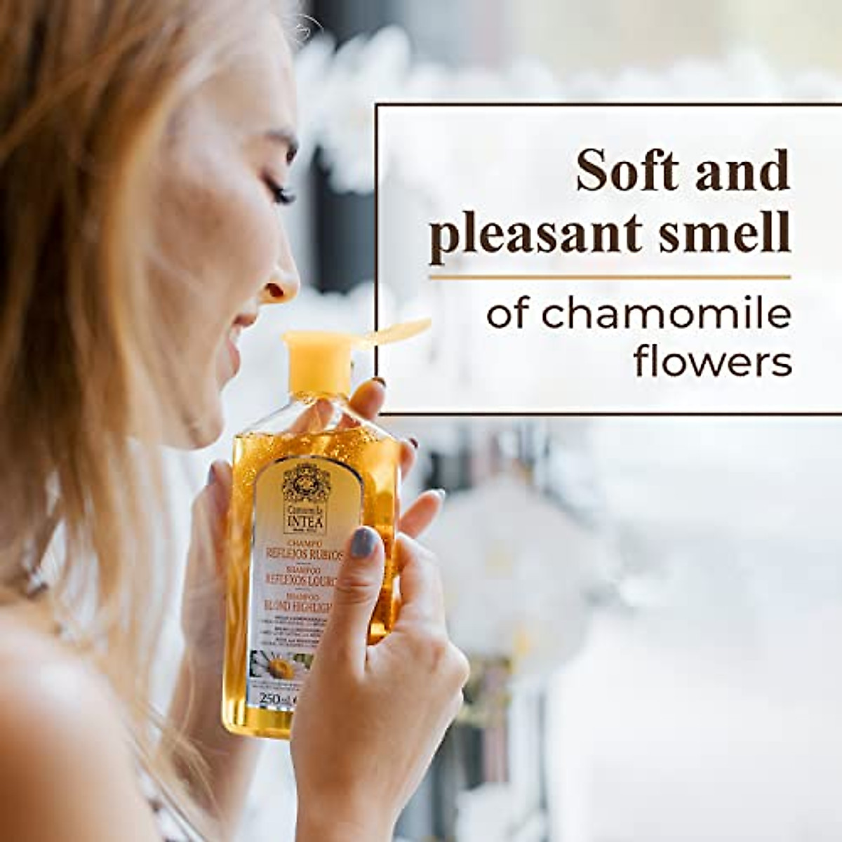 Intea Chamomile Shampoo - Premium Blonde Brightening Shampoo - Non-Ammonia, Easy Application for Natural or Dyed Hair - 8.5oz