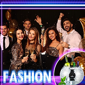 Hoolerry 11L Disco Ice Bucket Disco Party Champagne Ice Bucket Mirror Ball Themed Beer Bucket Retro 70s 80s 90s Theme Disco Party Accessories for Wine Beer Champagne Cooler