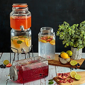 Kilner 25.004 Stackable Jar Set with Taps and Stand, Clear/Transparent, 5.2 Litre