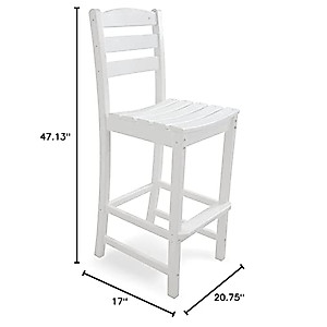 POLYWOOD TD102WH La Casa Café Bar Side Chair, White