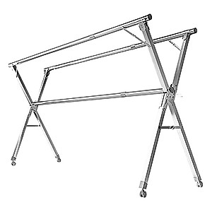 AKDXM Portable Drying Rack Foldable Bold Stainless Steel Hanger Adjustable Large-Capacity Metal Hanger Windproof Hook Suitable Indoor Outdoor Simple Clothes Poles,120 to 160x75x1400cm