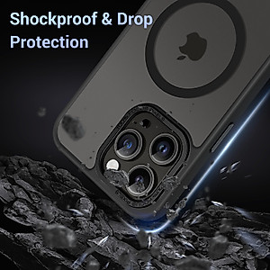 GaoBao Magnetic for iPhone 13 Pro Max Case, iPhone 13 Pro Max Phone Case, [Compatible with Magsafe] Slim Fit Shockproof Translucent Women Men Girls Boys Protective Case for iPhone 13 Pro Max, Black