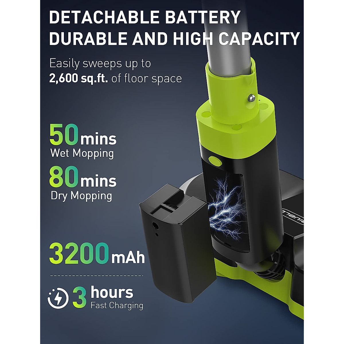 BIUBLE Cordless Electric Mop, Dual Spin Mops for Floor Cleaning, LED Headlight / Stand-Free / Water Sprayer, Rechargeable Scrubber Cleaner Mops with 300ML Water Tank for Multi Floors, Self-Propelled