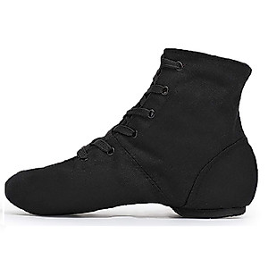 Smithmelody Canvas Jazz Dance Boots Ballet Dancing Sneakers for Adult Men Women (7/38，Black