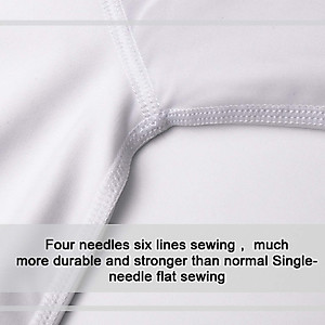 OMGear Rash Guard Swim Shirt Sun Block Short Long Sleeve Surf Tee Swimsuit Top (White(Short Sleeve), S)