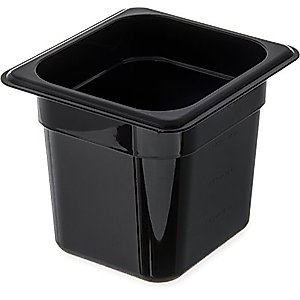 Carlisle FoodService Products Plastic Food Pan 1/6 Size 6 Inches Deep Black (Pack of 6)
