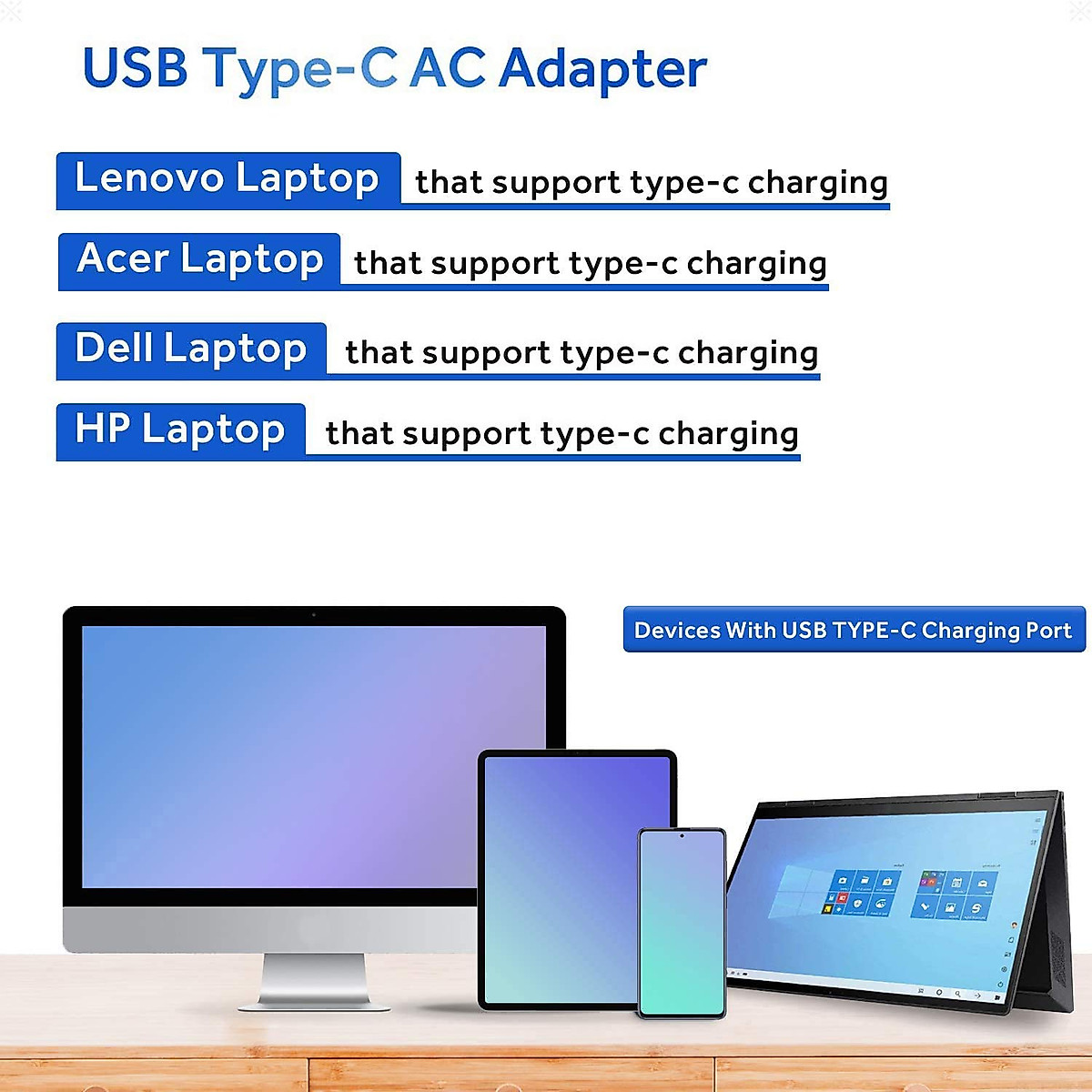 USB C Laptop Charger 65W 45W for HP Spectre X360 13-aw0013dx 13-aw0003dx 15-ch011dx Chromebook 14 G5 G6 X360 14-ca137nr 14b-ca0061 14db-0080nr 14-db0051cl 14-da0012dx 15-de0518wm Elite x2