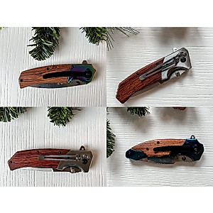 Wood Shop Engraved Pocket Knife Gifts For Men Stainless Steel 5" Blade With Ultra-Secure & Comfortable Belt Clip Personalized Engraved Knive for Everyday Carry, Groomsmen Camping Birthday Father's Day Or A Gift For Your Guys - This Knife Is The Perfect Ch