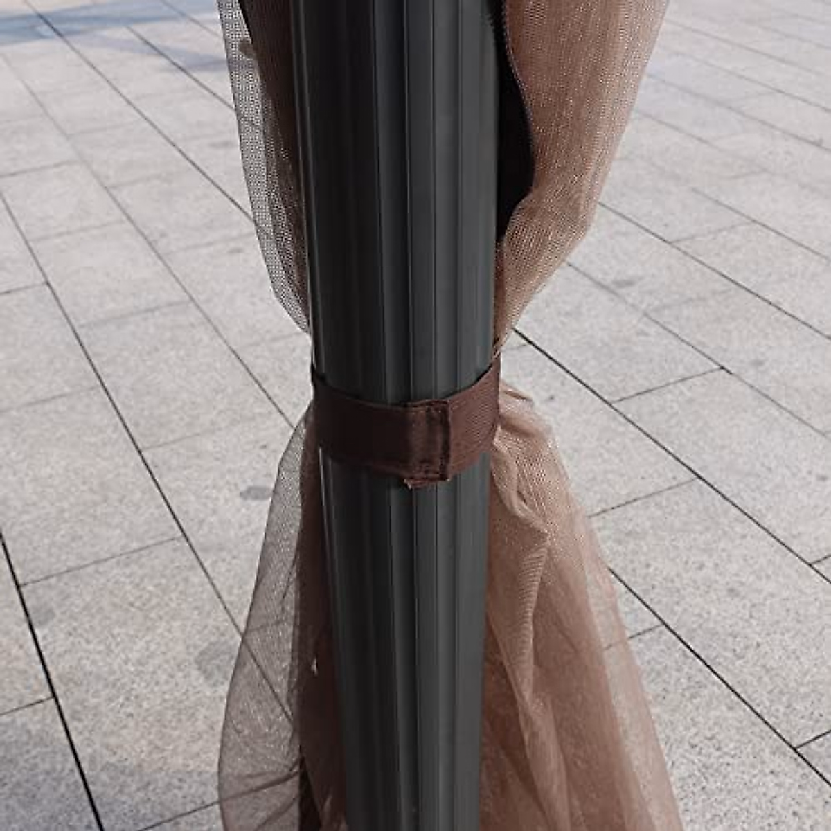 Sunshine Outdoor Replacement Gazebo Mosquito Netting 4 Panels with Zipper for Garden Patio Backyard (12'x12', Coffee)(Netting Only)