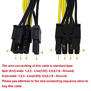 COMeap PCIE Cable for EVGA, PCIe 8 Pin Male to Dual PCIe 8 Pin (6+2) Male GPU Power Cable for EVGA Power Supply 25-inch(63cm)