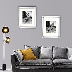 Meetart Standard Flat Silver Mirror Picture Frame 11x14 Inch With Mat For 8x10” Photo, Set Pack of 2 Piece, Wall Hang Portrait Or Landscape for Wall Decor Upgrade With Better Package。