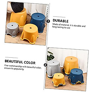 Amosfun Non-Slip Stool Stool Foot Stool Portable Step Stool Bathroom Anti-Skid Stool Adjustable Footstool Potty Stool for White Stool Bathroom Stool Grey