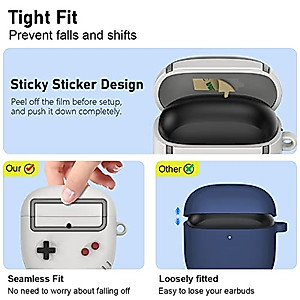 [6in1 Set] Cute Case for Bose QuietComfort Earbuds II Case(2022), Shockproof Protective Bose QuietComfort Earbuds ii Case Cover Bose QC ii Earbuds Silicone Accessories with Carabiner & Lanyard