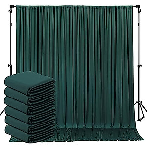 30ft×10ft Wrinkle Free Blackish Green Backdrop Curtain for Party Wedding 6 Panels 5ft×10ft Hunter Green Polyester Drapes for Curtain Backdrop Decor Birthday Baptism Photography Baby Shower