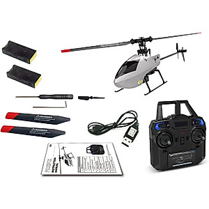 GoolRC C129 V2 RC Helicopter, 4 Channel Remote Control Helicopter with 6-Axis Gyro, 2.4GHz RC Aircraft with 3D Flips, Altitude Hold, One Key Take Off/Landing and 2 Batteries for Adults and Beginners