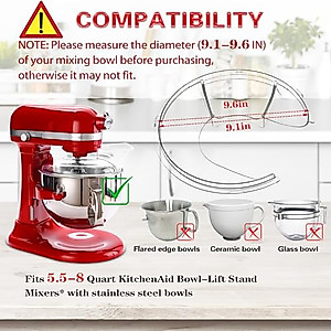 Pouring Shield for Kitchenaid 5.5 Quart, Splash Guard for Kitchenaid 5.5-8 Quart Bowl-Lift Stand Mixer, Pouring shield for kitchenaid 6 Quart Accessories Three-year Free Replacement