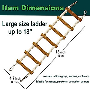 Luonfels Bird Perches Apple Wood Large Parrot Perch, 18" Ladder for Birds Cages Parakeet Conure Cockatiel Toys Accessories Pack of 4