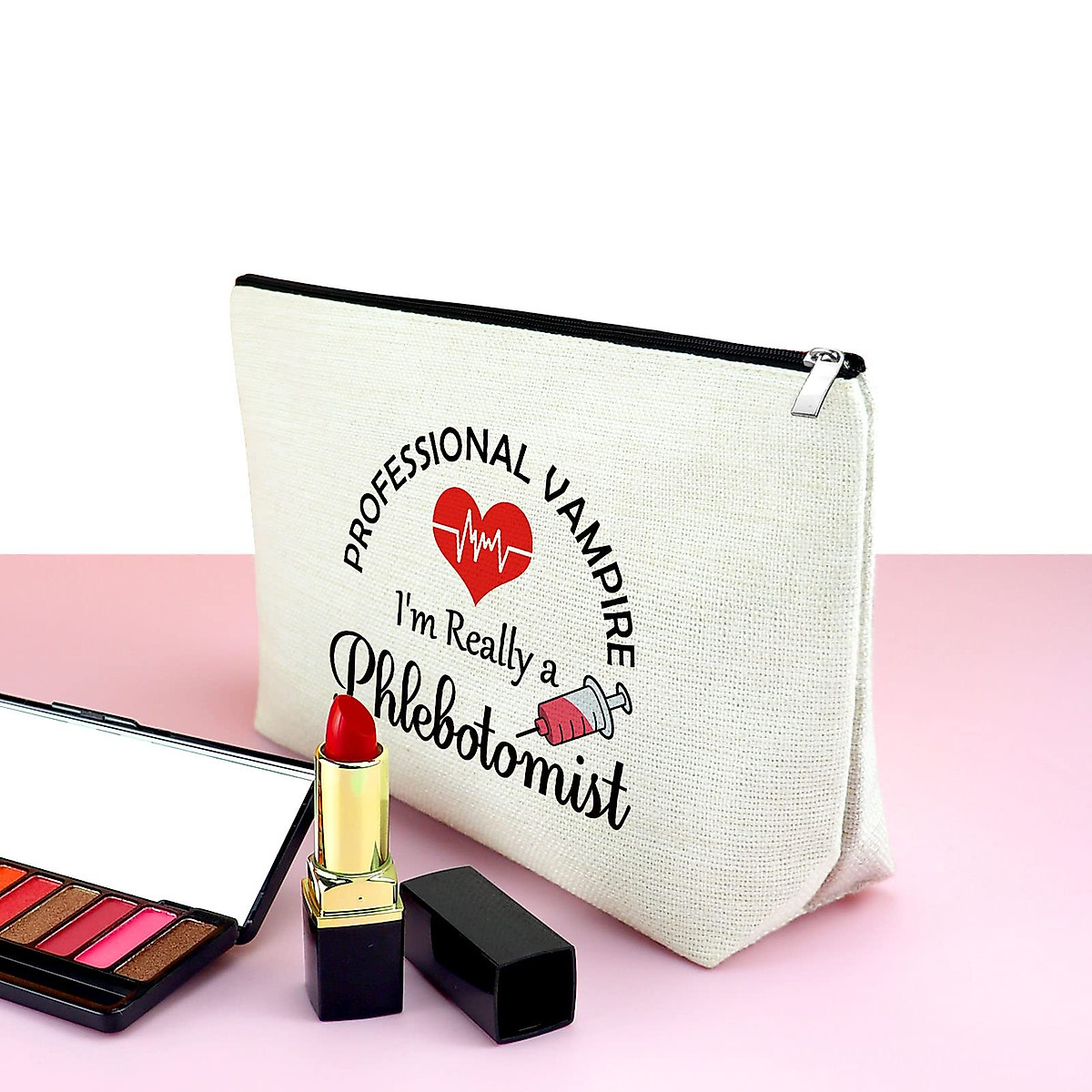 Mxrymvu Phlebotomist Gifts for Women Makeup Bag Funny Phlebotomy Gifts Phlebotomy Graduation Gift Cosmetic Bag Nurses Practitioner Week Gifts Phlebotomist Appreciation Gifts Travel Pouch