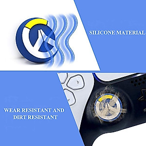 2Pcs Analog Thumb Grip Stick Cover, Dualsense Wireless Controllers Game Remote Joystick Cap, Fantastic Non-Slip Silicone Handle Protection Cover for PS5/PS4/Xbox one/360/NS PRO (Overwatch)