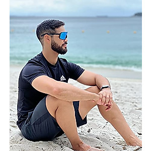 SCVCN Polarized Cycling Glasses Mountain Bike Glasses MTB Glasses Sports Sunglasses Men Women Bicycle Riding Glasses Biking Glasses TR90 Baseball Running Fishing Golf Sunglasses Cycle Glasses Blue