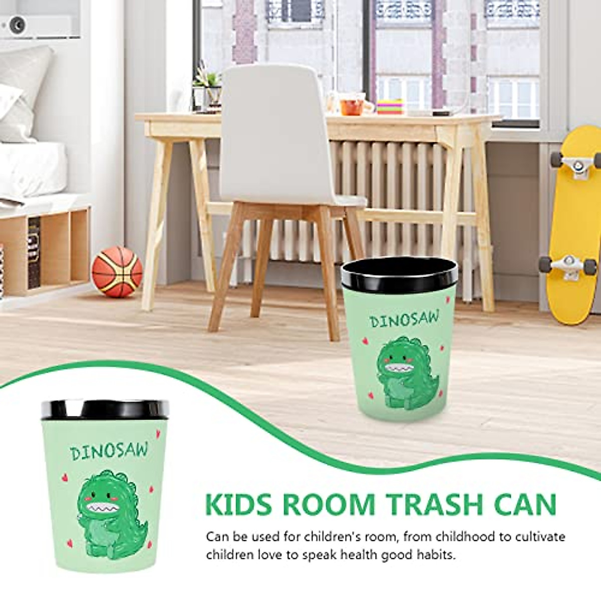 DOITOOL Bin Bins bin: Wastebasket Holder Recycle cans Garbage Clamping Gallon Kids Round Bathroom Boys Paper Large car Ring can Adorable Kitchen Room Small Basket: for You Round Basket Round Basket