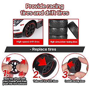 iBliver GT RC Drift Cars 1:14 Remote Control Car 35km/h Drift Vehicle 40min Playing time 4WD High Speed Sport Racing Car Gifts Toy for Adults Kids