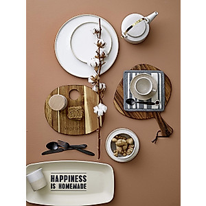 Bloomingville Irregular Shaped Acacia Wood Cutting Board/Tray with Leather Strap