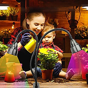 Juhefa Grow Light for Indoor Plants Growing, Gooseneck Clip-on Plant Lamp for Seedlings Succulents Seed Starting,3 Modes & 10-Level Brightness with Timer 3 9 12 Hrs