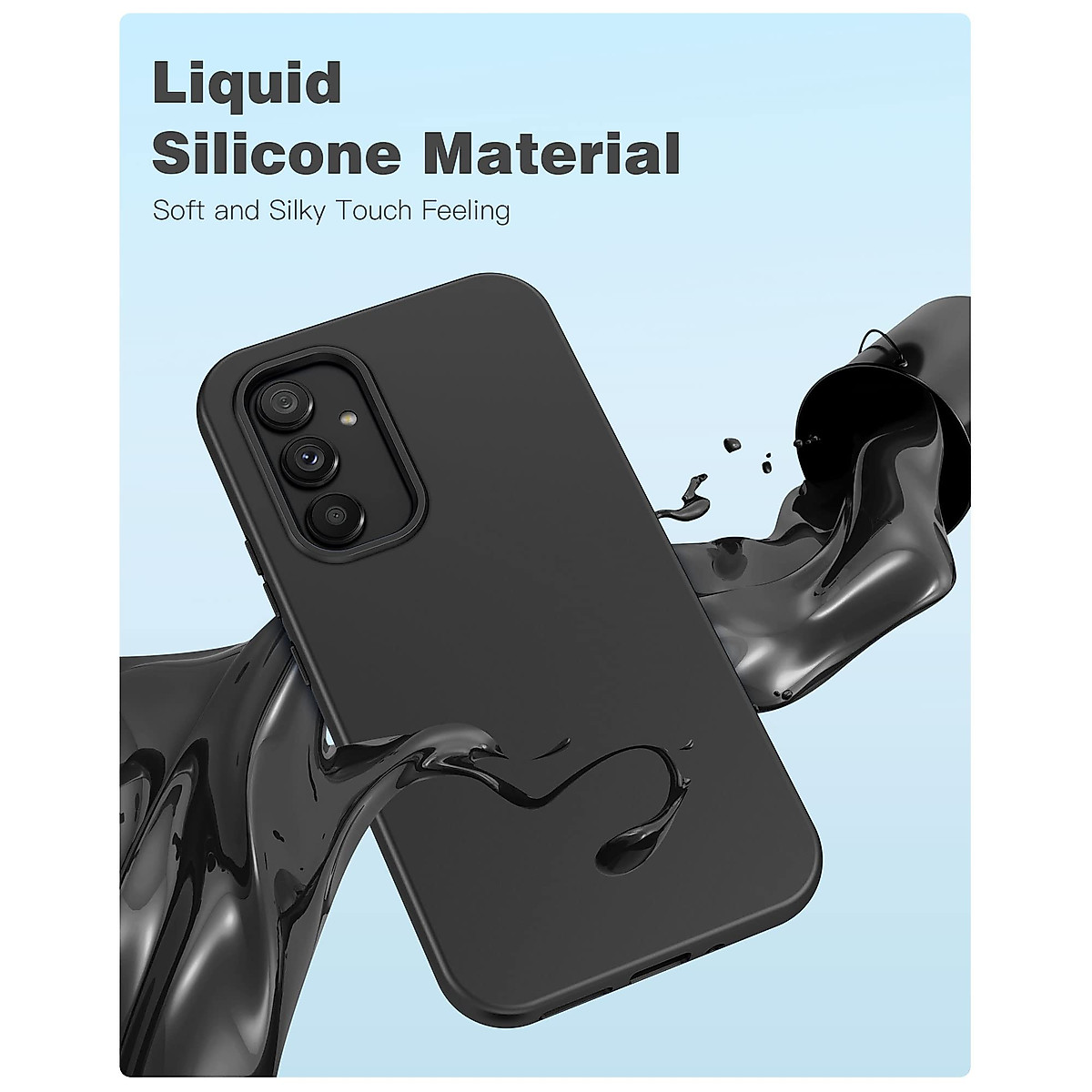 FNTCASE for Samsung Galaxy A54 5g Case: Shockproof Protective Silicone Phone Cases - Slim Full Protection Cell Phones Cover with Screen Protector - Dual Layer Rugged Cell Covers Black