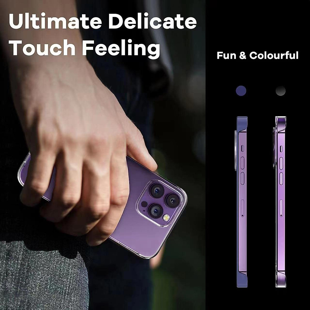 TwoTry Crystal Clear Case Designed for iPhone 14 Pro,Minimalist Design [Non-Yellowing] Ultra Thin Frameless Shockproof Protective Phone Case 6.1 inch 2023