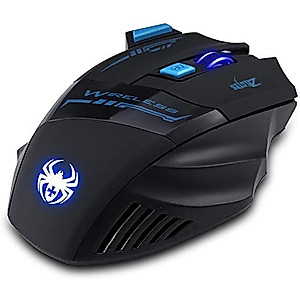 zelotes Wireless Mouse,2400DPI,7 Buttons,2.4G Computer Mouse,USB LED Wireless Gaming Mouse for Laptop,Ergonomic Mouse for PC,Mac,Black
