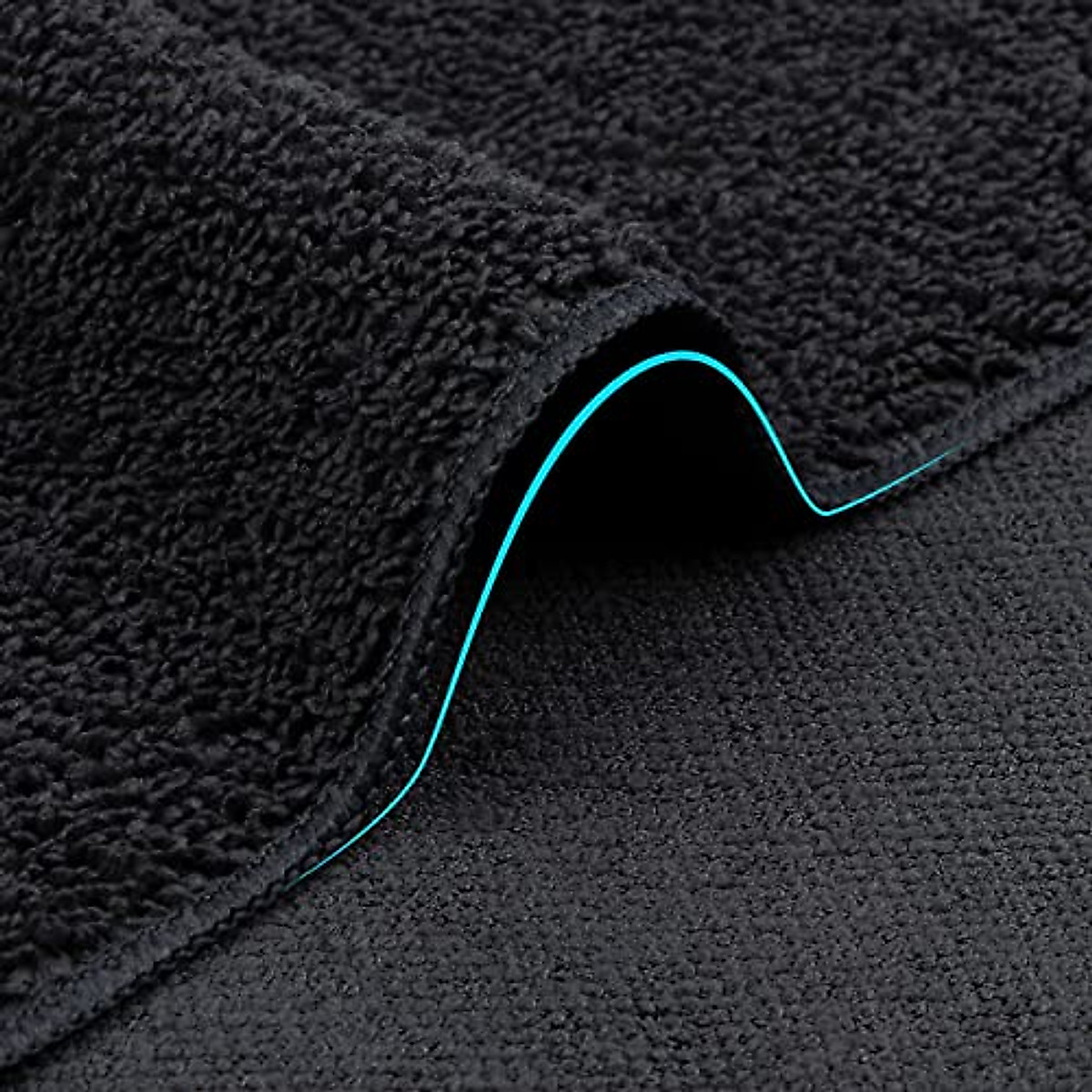 Orighty Microfiber Washcloths Towels Set 50 Pack, Highly Absorbent and Super Soft Fingertip Towels, Multi-Purpose Wash Cloths for Bathroom, Hotel, Spa, and Gym, 12x12 Inch, Black