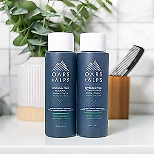 Oars + Alps Men's Sulfate Free Hair Shampoo, Infused with Witch Hazel and Tea Tree Oil, Alpine Tea Tree, 12 Fl Oz