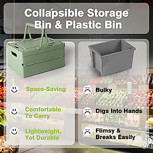 LivLab Mker Collapsible Storage Crates with Lids 14L - Folding Storage Bins Heavy Duty with Handles, Stackable Storage Box, Versatile Utility Crates for Organizing Laundry, 1 Packs