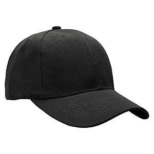 Wholesale Bulk Lot 12-Pack Baseball Cap Adjustable Size Plain Blank Solid Color (12-Pack Black)