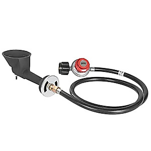 Concord Cast Iron High Pressure Retro Burner Head with Brass Orifice and Bottom Mounting Screw (Burner Head with Regulator Hose)