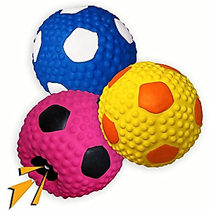 Wieppo Soft Squeaky Dog Ball 2.56”, Latex Squeaky Dog Toys for Medium Dogs and Small Dogs to Fetch, Chase 3pcs