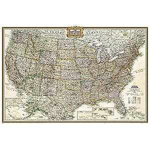 National Geographic United States Wall Map - Executive (Poster Size: 36 x 24 in) (National Geographic Reference Map)