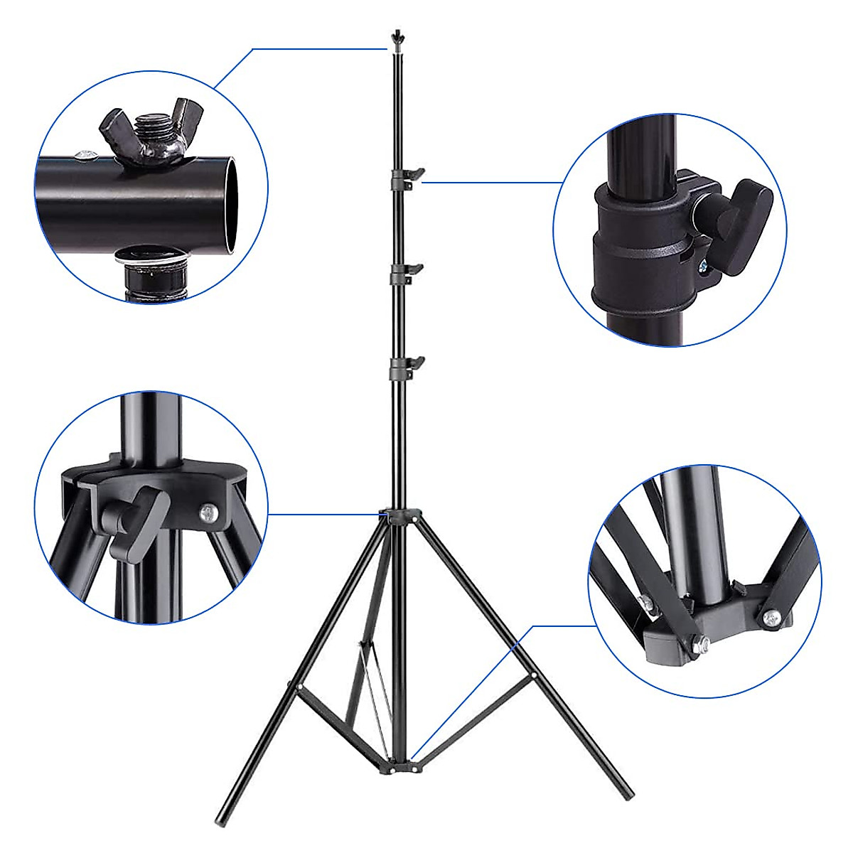 SLOW DOLPHIN 10x 8.5 ft Photo Backdrop Stand, Adjustable Photography Background Support System Stand for Photo Video Studio with Carrying Bag, Clips, Clamps