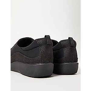 Clarks womens Sillian Paz Slip On Loafer, Black Synthetic Nubuck, 7.5 US