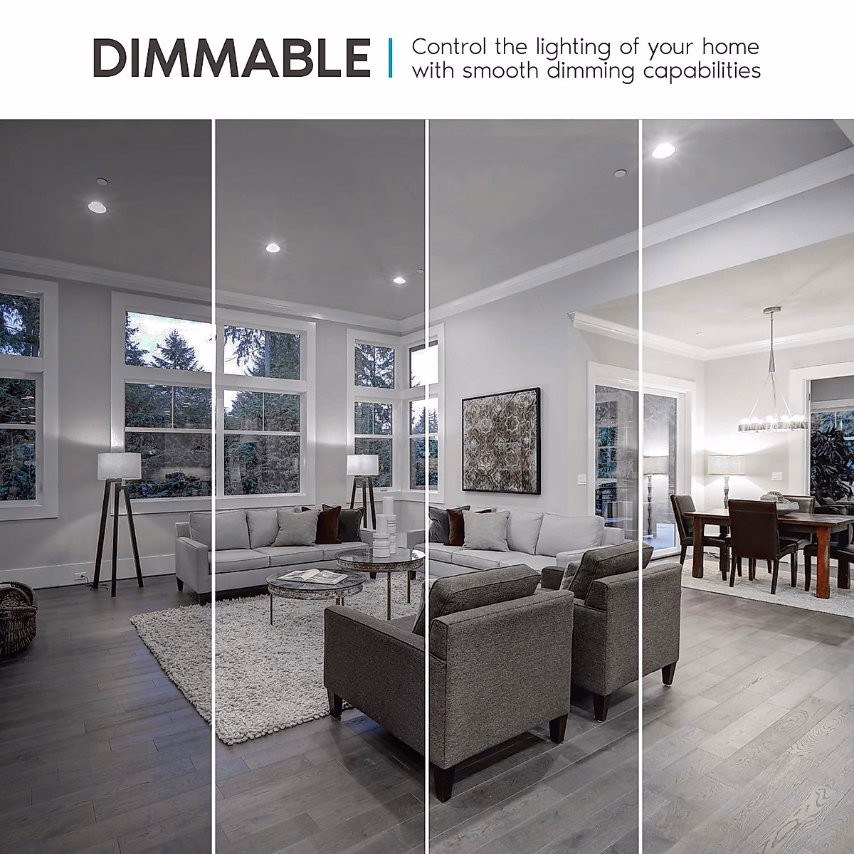 LUXRITE A19 LED Bulb 75W Equivalent, 1100 Lumens, 5000K Bright White, Dimmable Standard LED Light Bulbs 11W, Enclosed Fixture Rated, Energy Star, E26 Medium Base - Indoor and Outdoor (16 Pack)