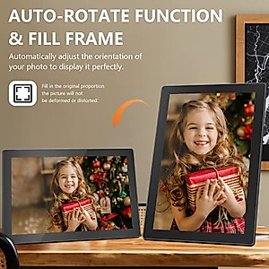 WiFi Digital Photo Frames 10.1 Inch Smart Digital Photo Frame 1920x1080 Touch IPS Screen Electronic Photo Albums with 16GB Storage Easy Setup Share Photos Video via App Auto-Rotate