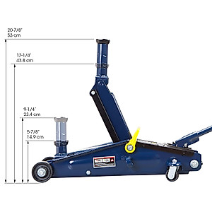 TCE AT83006U Torin Hydraulic Trolley Service/Floor Jack with Extra Saddle (Fits: SUVs and Extended Height Trucks): 3 Ton (6,000 lb) Capacity, Blue