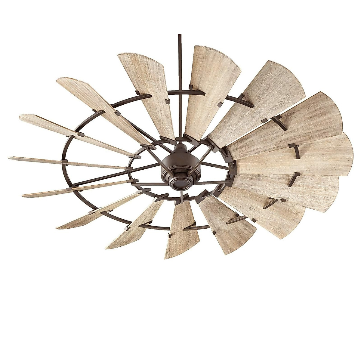 Quorum 97215-86 Indoor Windmill Ceiling Fan in Oiled Bronze with Weathered Oak Blades