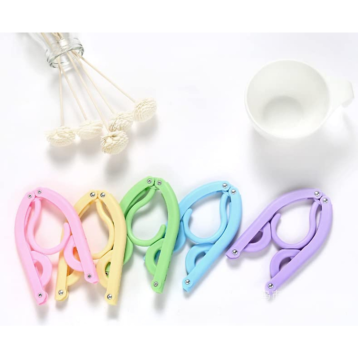10 pcs Travel Hangers - Multifunctional Folding Clothes Hanger Portable Folding Travel Hangers Foldable Plastic Hanger and Drying Hanger for Travel