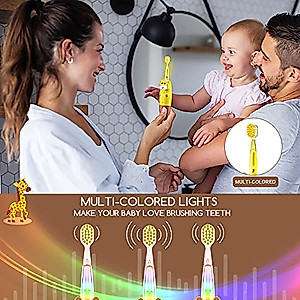ANSAUCT Toddler Electric Toothbrush, Infant Toothbrush with Smart LED Timer and Sonic Baby Electric Toothbrush Includes 3 Ultra-Soft Brush Heads, Gentle Vibration Baby Toothbrush 6 to 12 Months