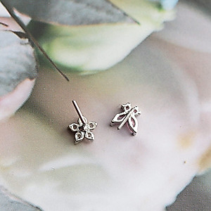 CHARMONLINE CZ Butterfly Flower L Bend Stud Nose Ring 20G L Shaped Nose Studs Nose Hoop Rings Nose Body Piercing for Women Men