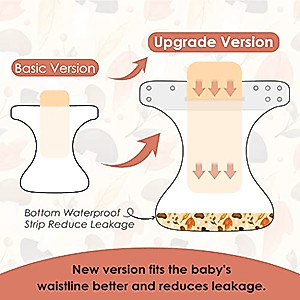 wegreeco Washable Reusable Baby Cloth Pocket Diapers 5 Pack + 5 Bamboo Inserts (Pink Girly) One Size