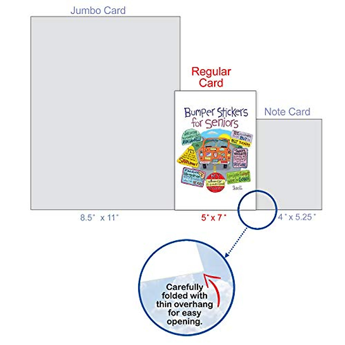 NobleWorks - 1 Funny Greeting Card for Birthdays - Funny Cartoons and Comics, Bday Celebration Notecard - Senior Bumper Stickers C2649BDG